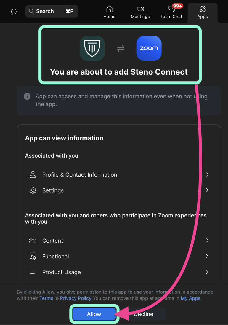How to Set Up and Use the Steno Connect App for Zoom